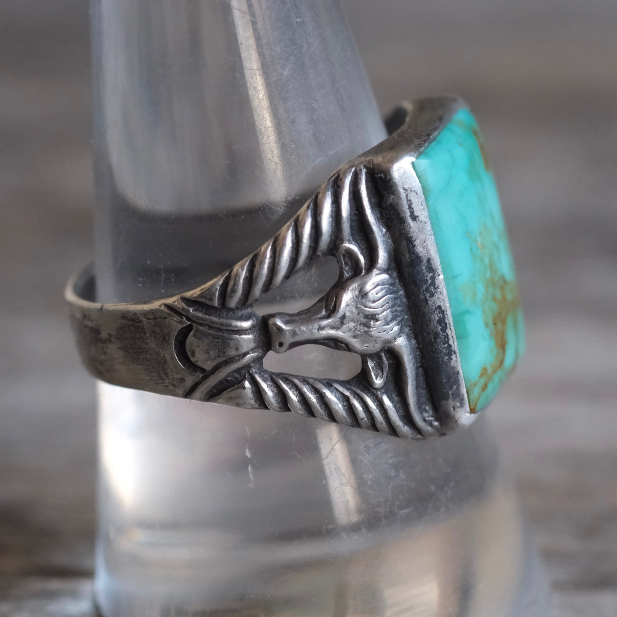 Vintage Sterling Turquoise Steer Ring 10 – American Decay